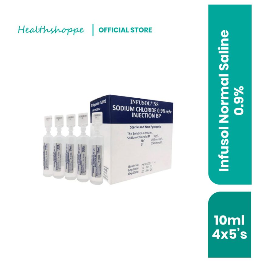 Infusol Normal Saline 0.9% 10ml – 4x 5’s - KPJ Healthshoppe