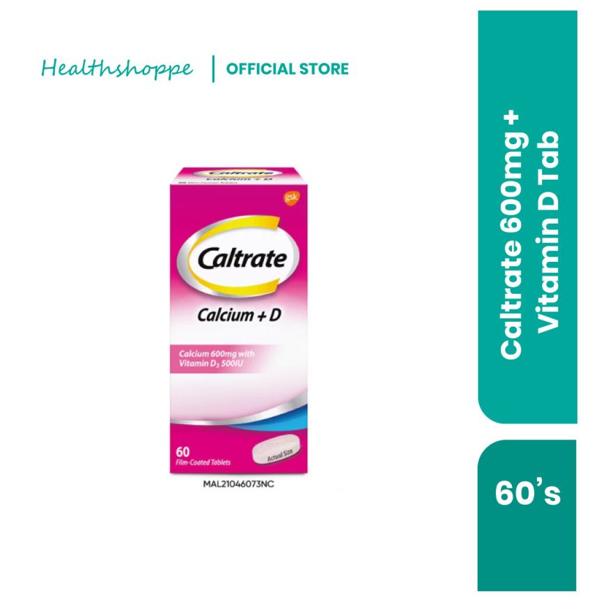 CALTRATE 600MG + VITAMIN D TAB 60’s - KPJ Healthshoppe